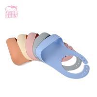 China FDA Certified Silicone Feeding Bib Waterproof Easy Wipe Blue for sale