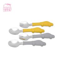 China BPA Free Silicone Fork And Spoon Set Stainless Steel Reusable for sale