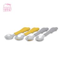 China BPA Free Silicone Fork And Spoon Set Stainless Steel Reusable for sale