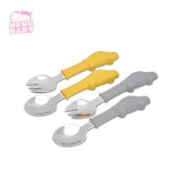 China BPA Free Silicone Fork And Spoon Set Stainless Steel Reusable for sale