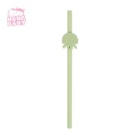 China Animal Clip Silicone Reusable Straw Set Drinking With Tip for sale
