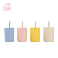 China Mini Silicone Sippy Cup With Handles Double Wall 2 Lids 6.087oz for sale