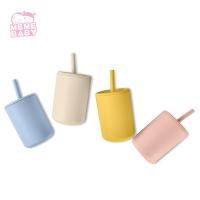 China Mini Silicone Sippy Cup With Handles Double Wall 2 Lids 6.087oz for sale