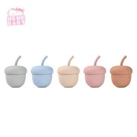 China Acorn Shape Spill Proof Silicone Drinking Cup Reusable For Baby for sale