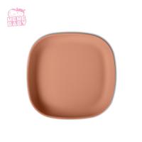 China 18cm Square Silicone Dinner Plate Reusable Food Grade Soft Texture for sale