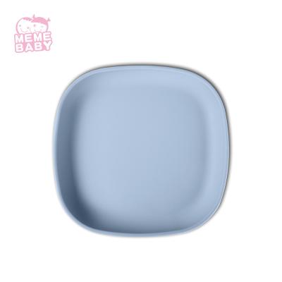 China Customized Color Anti Slip Silicone Dinner Plate For Toddler Kid for sale