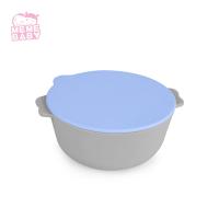 China Silicone Weaning Bowl Set 300ml FDA Reusable Baby Kid Food Cover Lid for sale