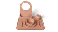 China Food Grade Silicone Bib And Plate Set for sale