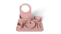 China Microwave Safe Silicone Bib And Plate Set for sale