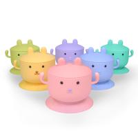 China BPA Free Rubber Silicone Suction Rabbit Shape With Lid Handles for sale