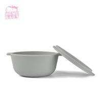 China Self Feeding Collapsible Silicone Weaning Bowl Dishwasher Microwave Safe With Lid for sale