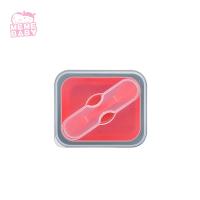 China BPA Free Silicone Foldable Lunch Box One Compartment With Fork for sale