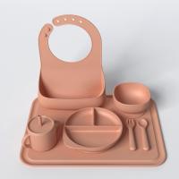 China BPA Free Divided Silicone Bib And Plate Set Silicone Dinner Set for sale