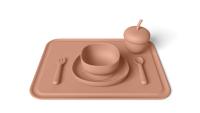 China 230 Degree Resistance Square Silicone Bib And Plate Set With FDA for sale