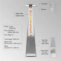China Stainless Steel Tower Outdoor Gas Heater 1200-2300mm CE ETL Certified for Commercial Use for sale