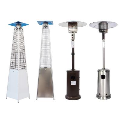 China Stainless Steel Gas Patio Heater 1200-2300mm Height CE ETL Certified Smokeless Flame Heater for Restaurant Indoor Outdoor for sale