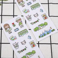 China Top Sale Waterproof Custom Transparent Kiss Cut Korean Deco Glitter Sticker Sheets for sale