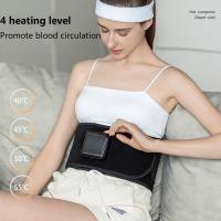 China Rechargeable Waist Massage Belt Hot Wave Lumbar Support Vibration Red Light Therapy for sale
