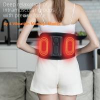 China Rechargeable Waist Massage Belt Hot Wave Lumbar Support Vibration Red Light Therapy for sale