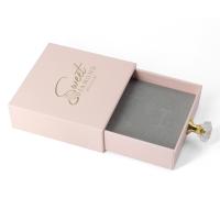China Custom Printed Pink Bracelet Satin Jewelry Box Small Brooch Gift Boxes For Packiging for sale