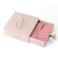 China Custom Printed Pink Bracelet Satin Jewelry Box Small Brooch Gift Boxes For Packiging for sale