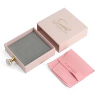 China Custom Printed Pink Bracelet Satin Jewelry Box Small Brooch Gift Boxes For Packiging for sale