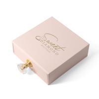 China Custom Printed Pink Bracelet Satin Jewelry Box Small Brooch Gift Boxes For Packiging for sale