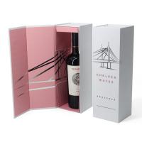 China Custom Logo Printed Luxury Collapsible Magnetic Liquor Wine Bottle Packaging Gift Boxes for sale