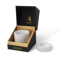 China Custom Black Candle Jars Lid And Base Packaging Boxes Bespoke Fancy Candle Accessories Box for sale