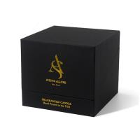 China Custom Black Candle Jars Lid And Base Packaging Boxes Bespoke Fancy Candle Accessories Box for sale