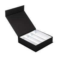 China Custom Eid Favor Box Rigid Hard Easy Fold Black Magnetic Gift Boxes With Dividers for sale
