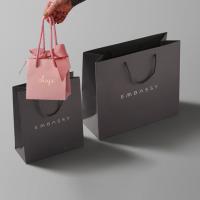 China Custom Printed Wedding Jewellery Gift Packaging Shopping Paper Bags With Ribbon Handles for sale