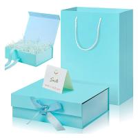 China Custom Luxury Packaging Gift Present Box With Lids And Changeable Ribbon Paper Bags A Greeting Card And Tissue Paper for sale