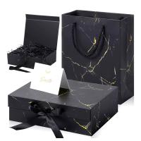 China Custom Luxury Packaging Gift Present Box With Lids And Changeable Ribbon Paper Bags A Greeting Card And Tissue Paper for sale