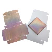 China Custom Logo Print Holographic Hologram Gift Party Paper Box Laser Cosmetics Package Shipping Box for sale