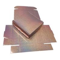 China Custom Logo Print Holographic Hologram Gift Party Paper Box Laser Cosmetics Package Shipping Box for sale