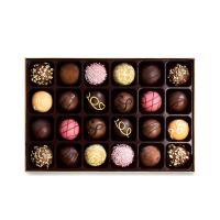 China Custom Logo Printed Empty Luxury Black Chocolate Truffle Packaging Boxes For Truffles for sale