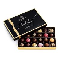 China Custom Logo Printed Empty Luxury Black Chocolate Truffle Packaging Boxes For Truffles for sale