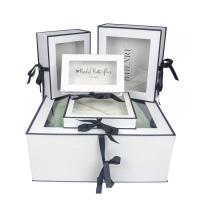 China Luxury White Cardboard Clothes Scarf Towel Packaging Folding Paper Gift Box With Clear Window for sale