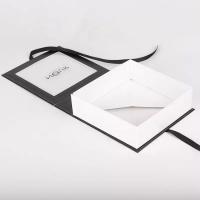 China Luxury White Cardboard Clothes Scarf Towel Packaging Folding Paper Gift Box With Clear Window for sale