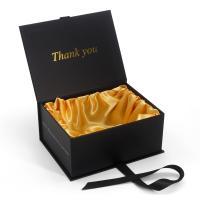 China Custom Gold Foil Printed Magnet Magnetic Satin Jewelry Packaging Gift Close Box For Ring for sale