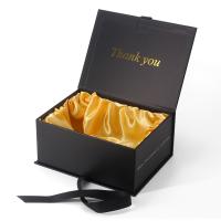 China Custom Gold Foil Printed Magnet Magnetic Satin Jewelry Packaging Gift Close Box For Ring for sale