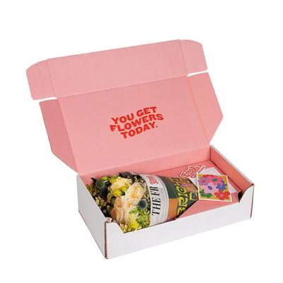 China Custom Logo Print Delivery Shipping Flower Box 2022 Gift Box For Flower Store for sale
