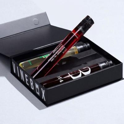 China Custom Champagne Whisky Set Wine Bottle Packaging Gift Box For Tube Shape Wine Glass Bottle for sale