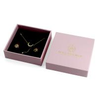 China Pink White Lid And Base Paper Cardboard Jewelry Box Custom Kraft Packaging Box With Insert Foam for sale