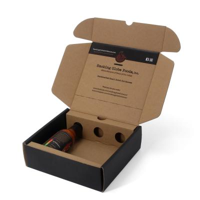 China Custom Logo Printed Hot Sauce Bottle Packaging Boxes Carton Shipping Gift Boxes For Sauces for sale