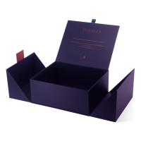 China Custom Logo Printed Cardboard Two Open Gift Box With Double Door Cosmetic Packaging Box for sale