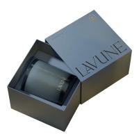 China Custom Sleeve Candle Box 10oz Black And Gold Candle Box Luxury Candle Packaging Gift Boxes With Insert for sale