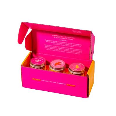 China Custom Logo Print Spice Packaging Box 3 Jar Jam Boxes Small Carton Packaging Box For Herbs for sale