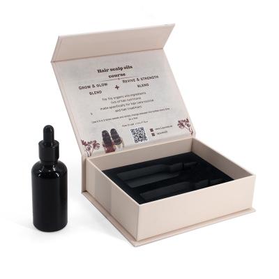 China Custom Logo Print Serum Essential Hair Beard Oil Dropper Bottle Packaging Box for sale
